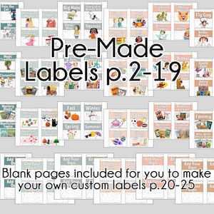 Customizable LIBRARY Book Bin Labels, Custom Book Labels, Elementary ...