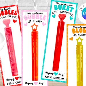 Editable Bubbles Valentine Printable | Kids Bubble Valentine | Non-food ...