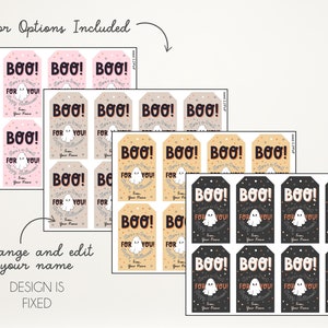 Halloween BOO! Gift Tag | Canva Template Halloween Party Favor ...