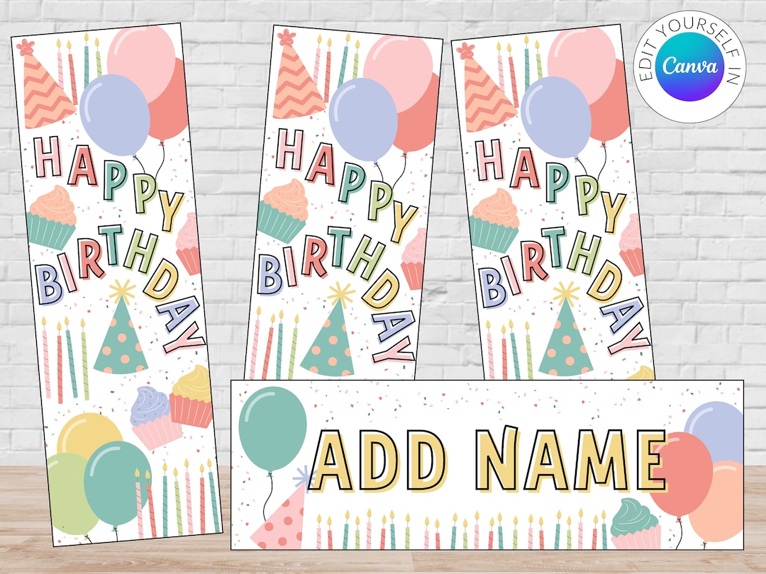 Student Birthday Printable Bookmarks | Classroom Bday Bookmark ...