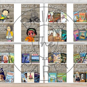 Classroom LIBRARY Book Bin LABELS, Elementary Library, K-3 Grade Level ...