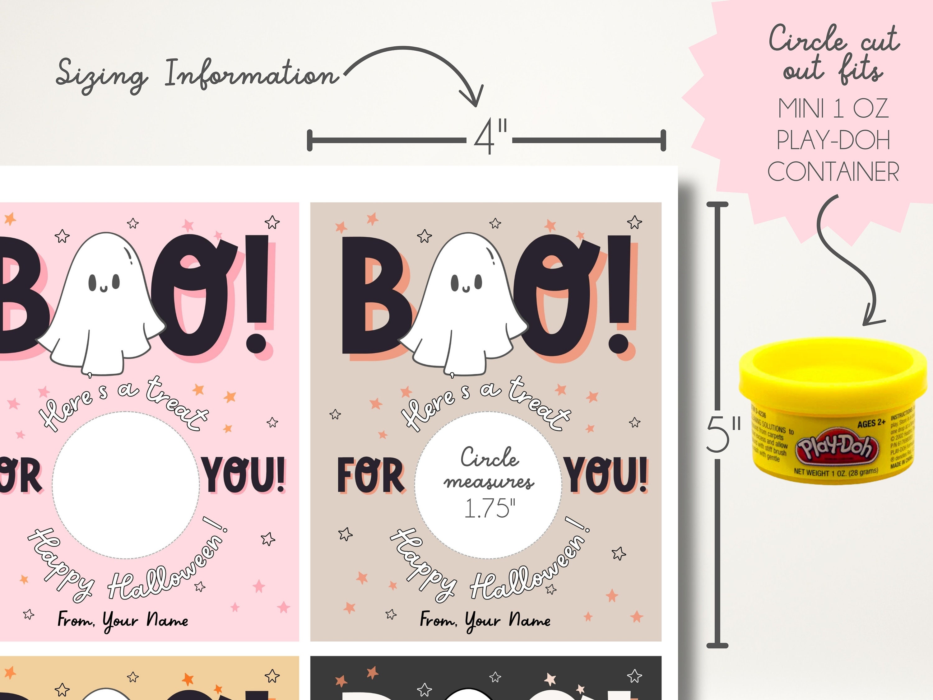Halloween Play-doh Card | BOO! Halloween Gift Tag | Canva Template ...