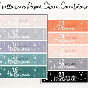 Halloween Countdown Paper Chain | Halloween Advent for Kids | Printable ...