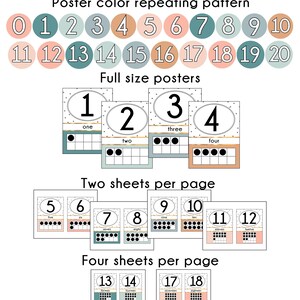 PRINTABLE Number Wall Cards | Neutral Calm Color Number Posters | Ten ...