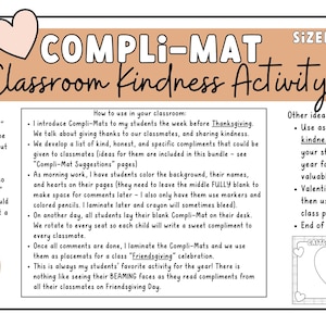 Compli-mat Kindness Classroom Activity | Friendsgiving Classroom ...