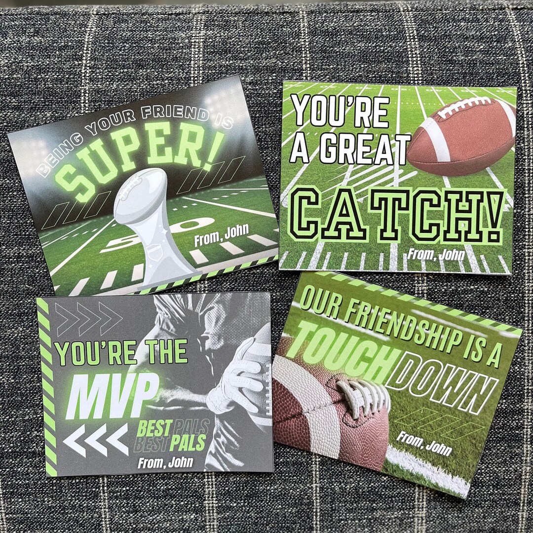 Editable Football Valentine | Sports Valentine | School Valentine ...