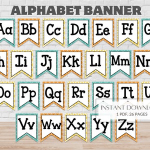 ALPHABET BANNER Classroom, Word Wall ABC, Classroom Decor, Teacher ...