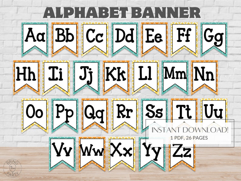 ALPHABET BANNER Classroom, Word Wall ABC, Classroom Decor, Teacher ...