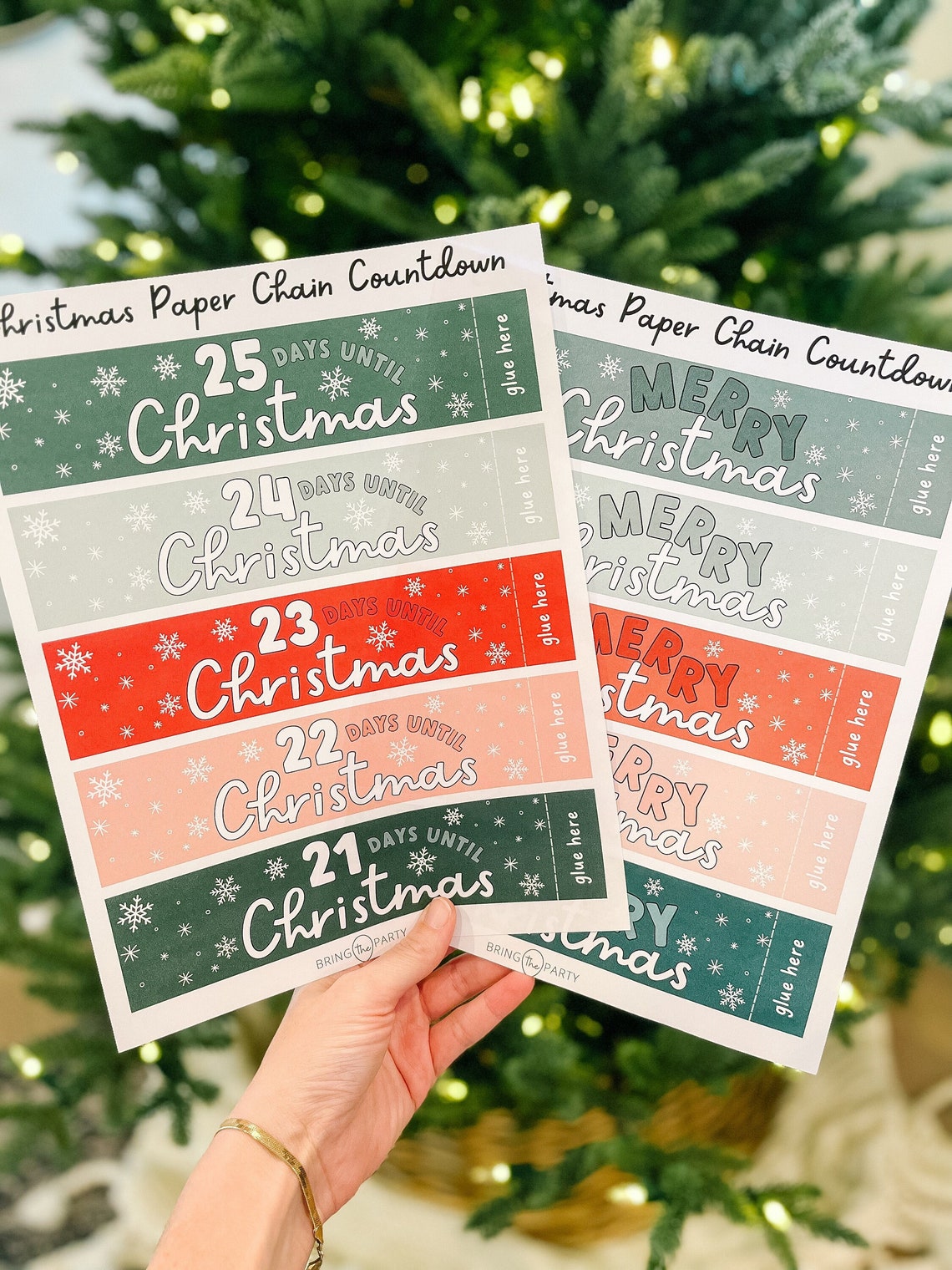 Christmas Countdown Paper Chain | Christmas Advent for Kids | Printable ...