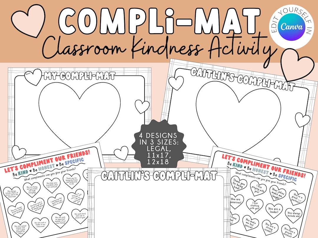 Compli-mat Kindness Classroom Activity | Friendsgiving Classroom ...