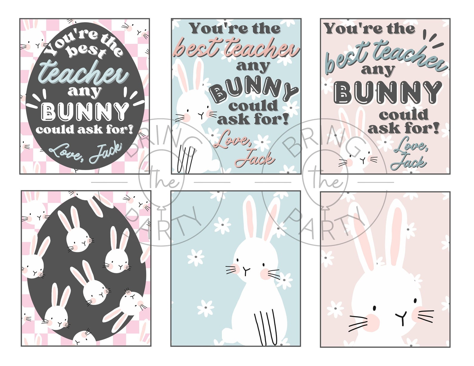 Editable Easter Teacher Gift Tag, Student Gift Tag, Bunny Gift Tag ...