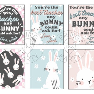 Editable Easter Teacher Gift Tag, Student Gift Tag, Bunny Gift Tag ...