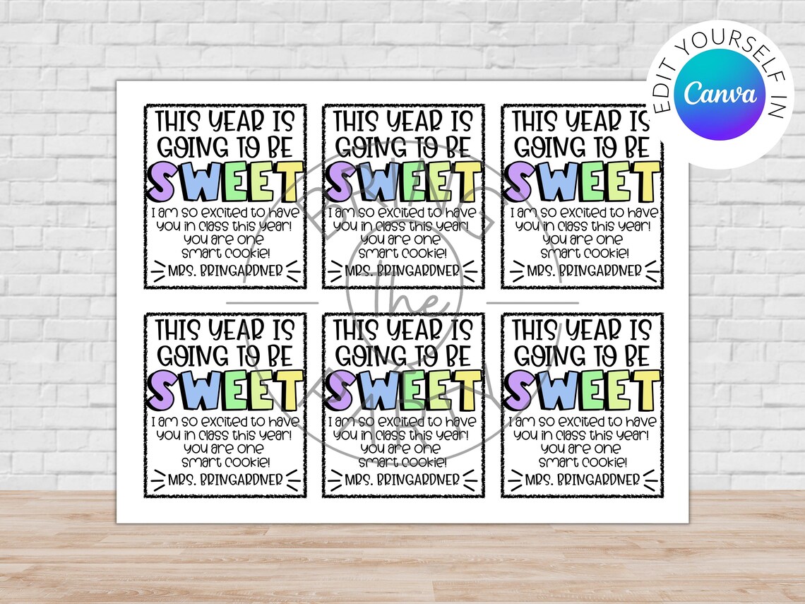 Student Treat SWEET YEAR Cookie Label Beginning of the Year - Etsy