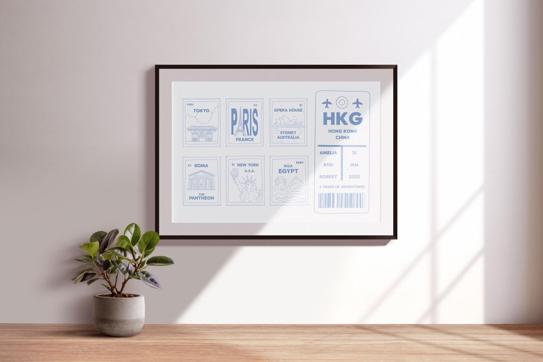 Custom Map Couple, Couple Travel Map, Honeymoon Trip, Illustrated Map ...