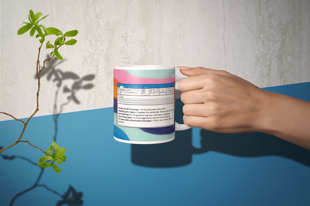 Funny Work From Home Mug, Office Email Lingo Coffee Mug, Corporate ...