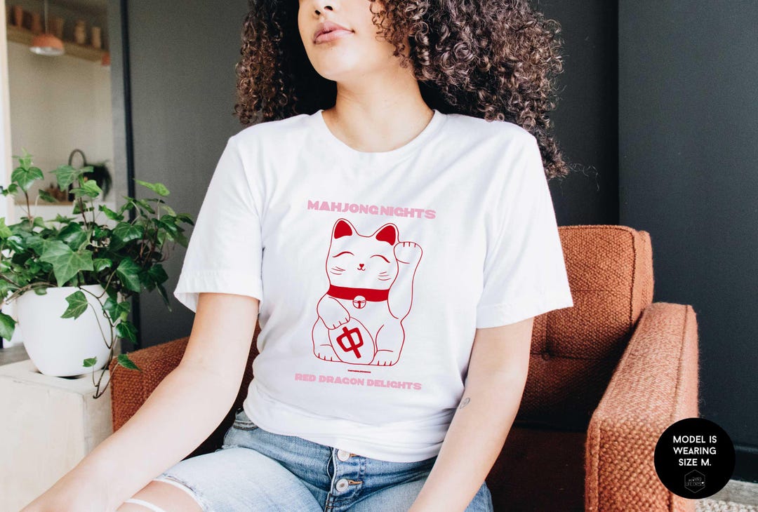 Mahjong Game Nights Tshirt, Maneki Neko Mahjong Social Club Party Tee ...