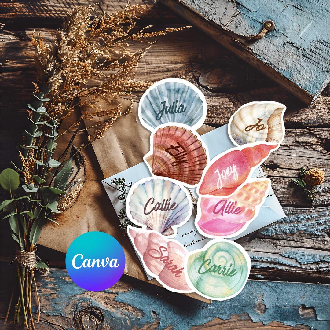 Beach Bachelorette Gift Tags, Editable Canva Template Tropical Favor ...