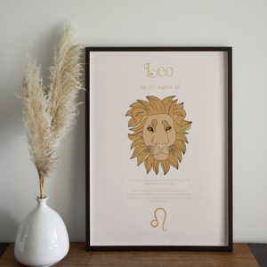 Leo Art Print, Leo Office Wall Art, Leo Wall Art Print, Leo Bedroom ...