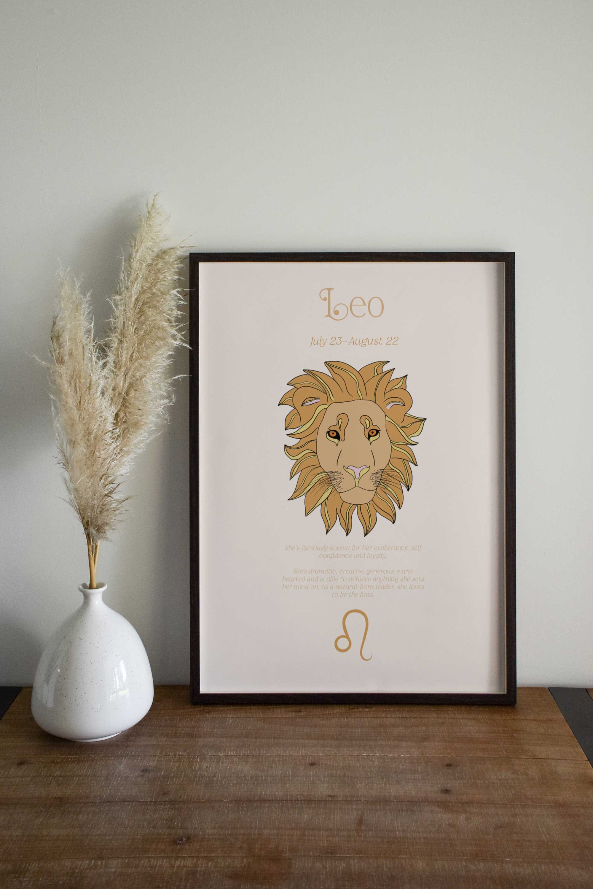 Leo Art Print, Leo Office Wall Art, Leo Wall Art Print, Leo Bedroom ...
