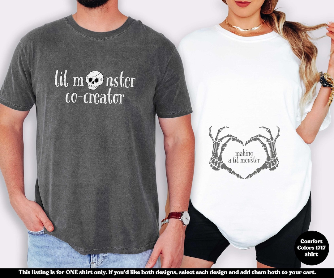 Halloween Pregnancy Revealing Baby Announcement Matching Shirts, Daddy ...