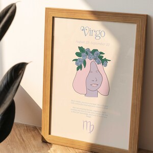 Virgo Art Print, Virgo Office Wall Art, Virgo Wall Art Print, Virgo ...
