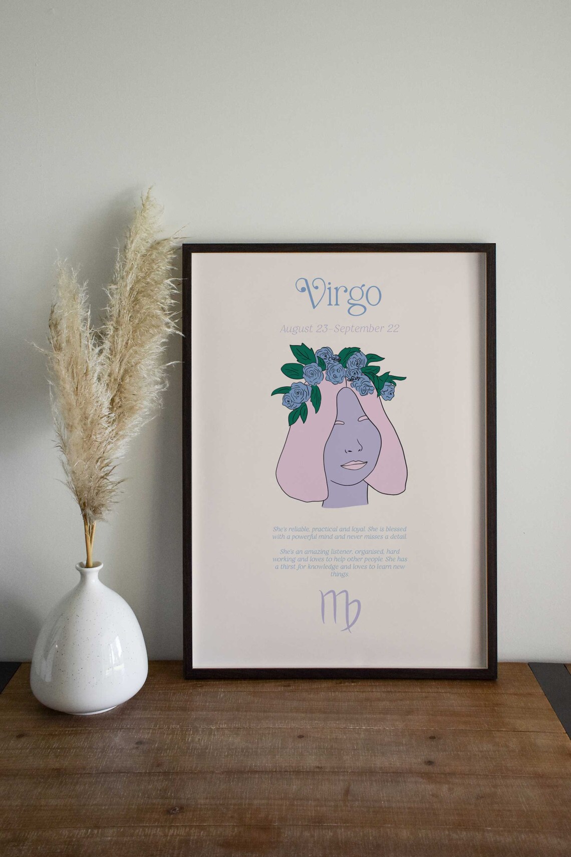 Virgo Art Print, Virgo Office Wall Art, Virgo Wall Art Print, Virgo ...