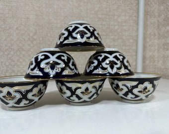 Uzbek First Class Tea Set. Golden Cotton Pattern. High Quality ...