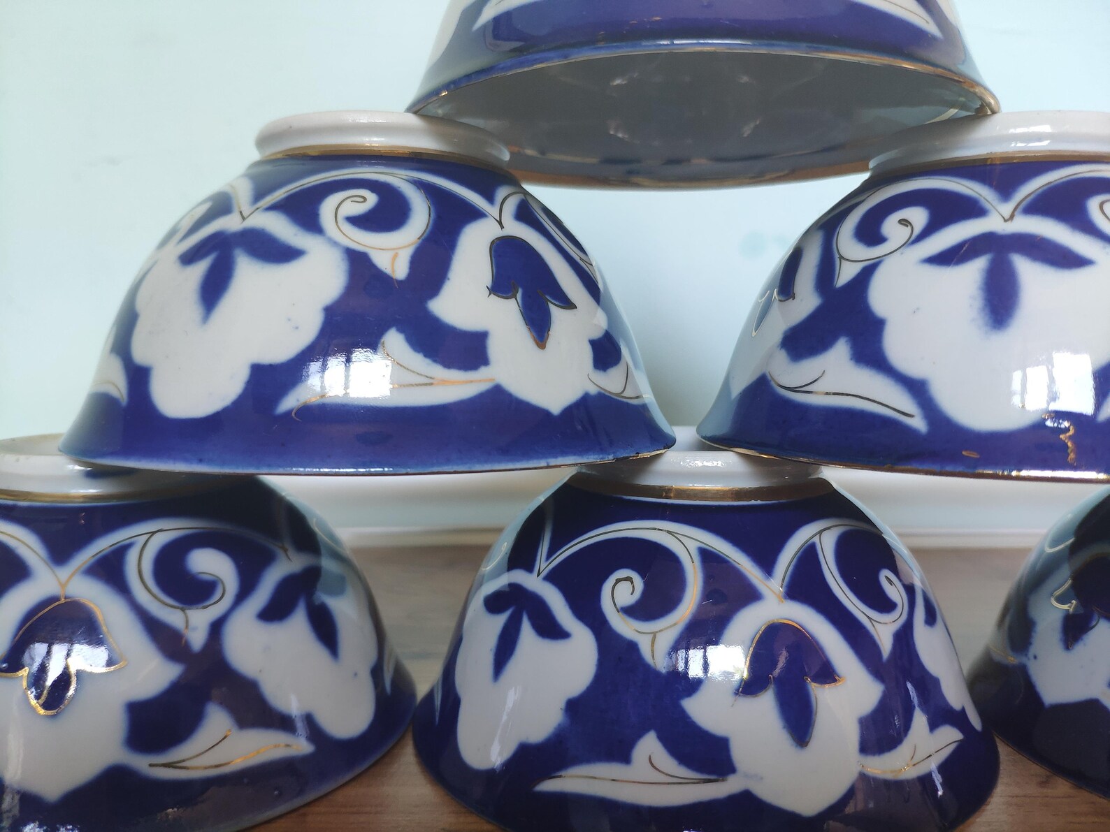 Uzbek Vintage Tea Set 6 Tea Cups Bowls Cotton Paettern. Uzbek - Etsy