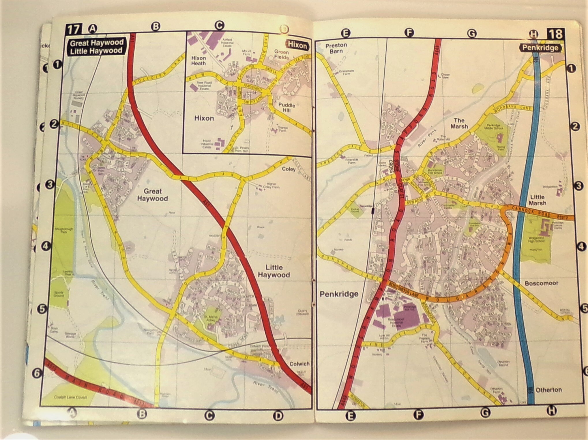 England Map of the Staffordshire Towns of Stafford Stone and | Etsy