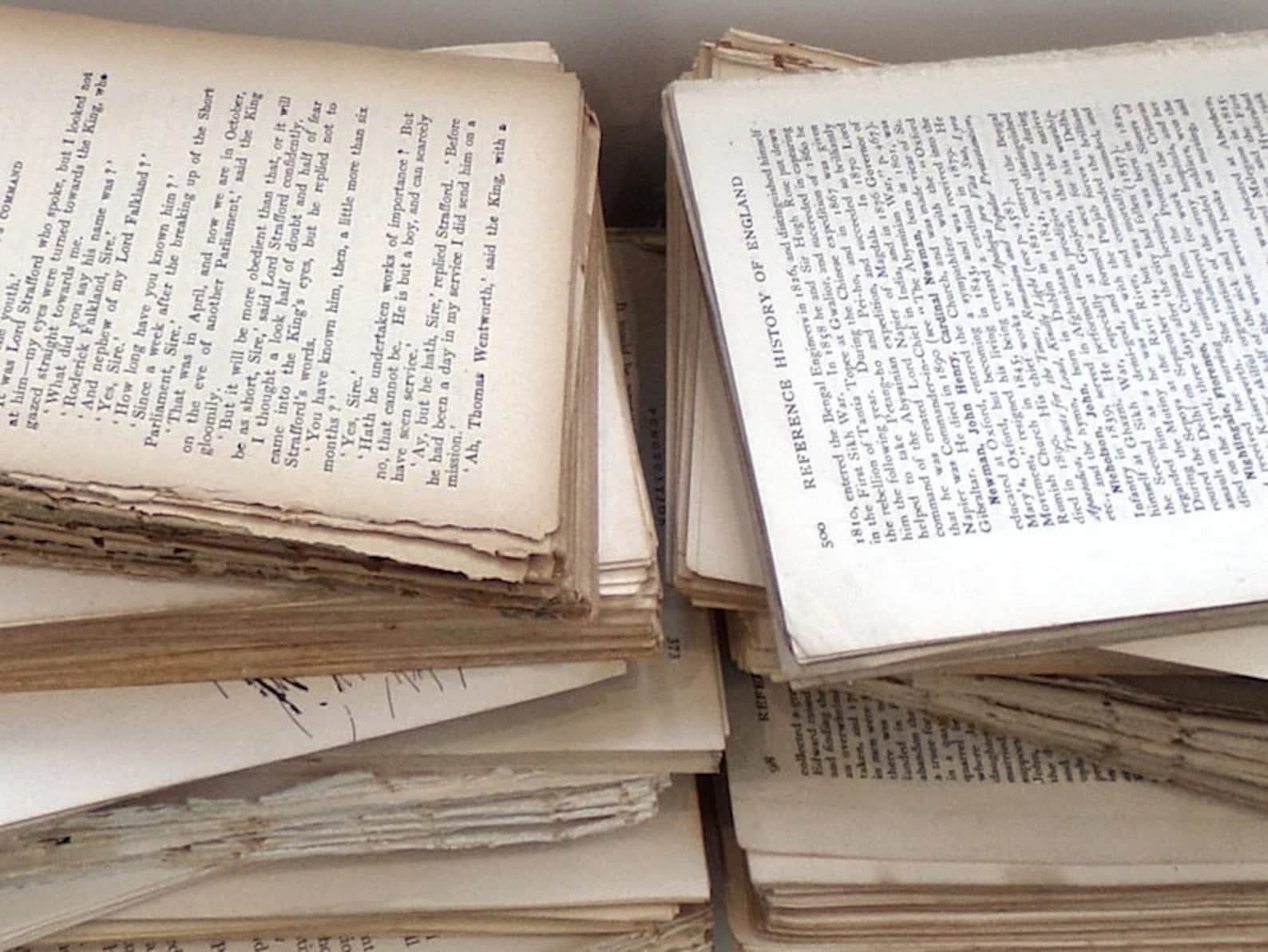 Aged Book Pages Old Book Pages Naturally Aged Paper Craft Gift Antique ...