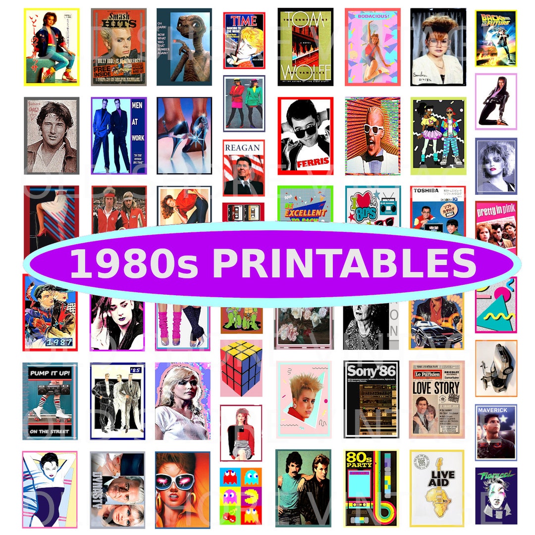 1980s Printables Pop Art Images Instant Download Scrapbook Vintage ...