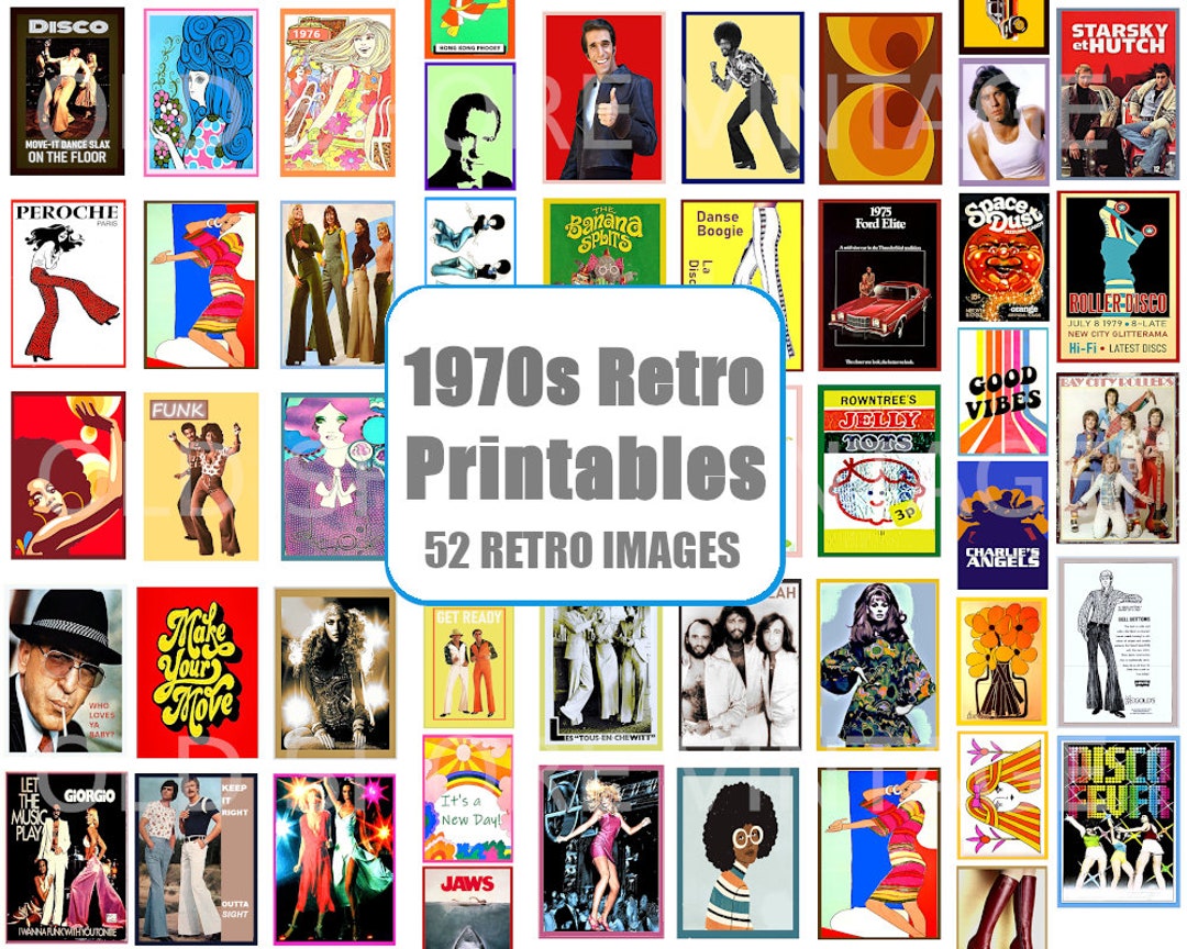 1970s Printables Retro Images Instant Download Scrapbook Vintage ...