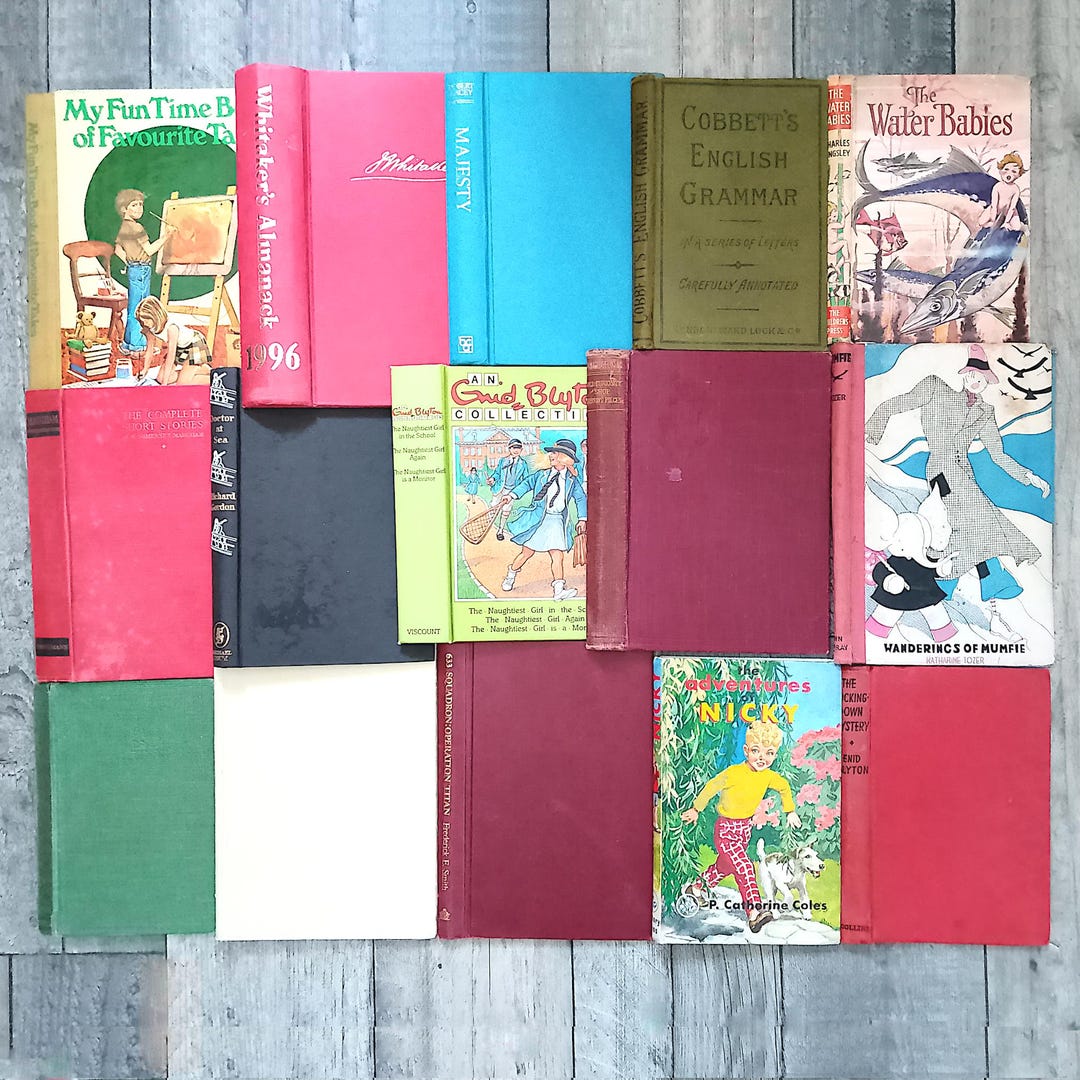 Antique & Vintage Book Covers – 1900s–1990s Distressed Hardbacks for ...