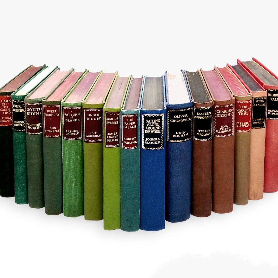 Rainbow Coloured Books Mid Century Book Set Vintage Home Library Decor ...