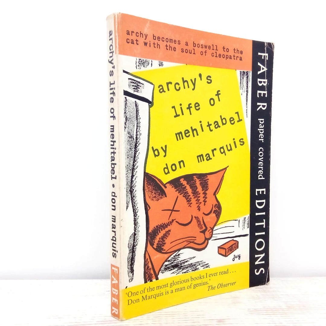 Archy's Life of Mehitabel by Don Marquis 1969 Paperback Book Satiric ...