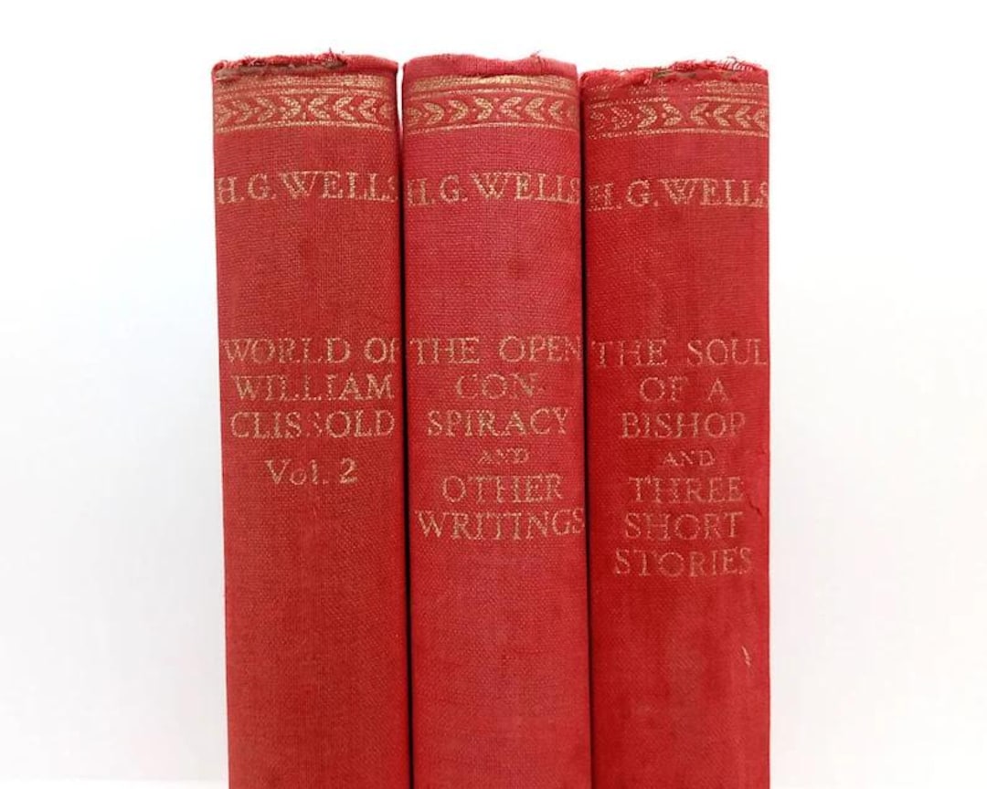 H G Wells Book Set of Antique 1933 Fiction Books Classic English ...