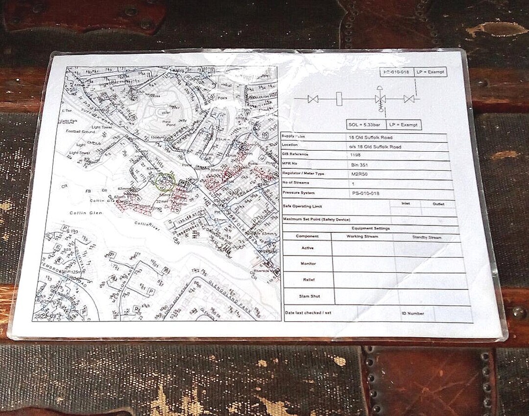 Rare Old Irish Map, Utility Map From Belfast Northern Ireland, Vintage ...