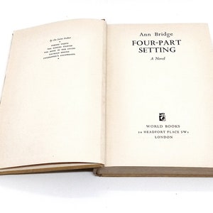 Four-part Setting by Ann Bridge Dramatic Romance Book Vintage 1941 Fiction Book Gift Tragic ...