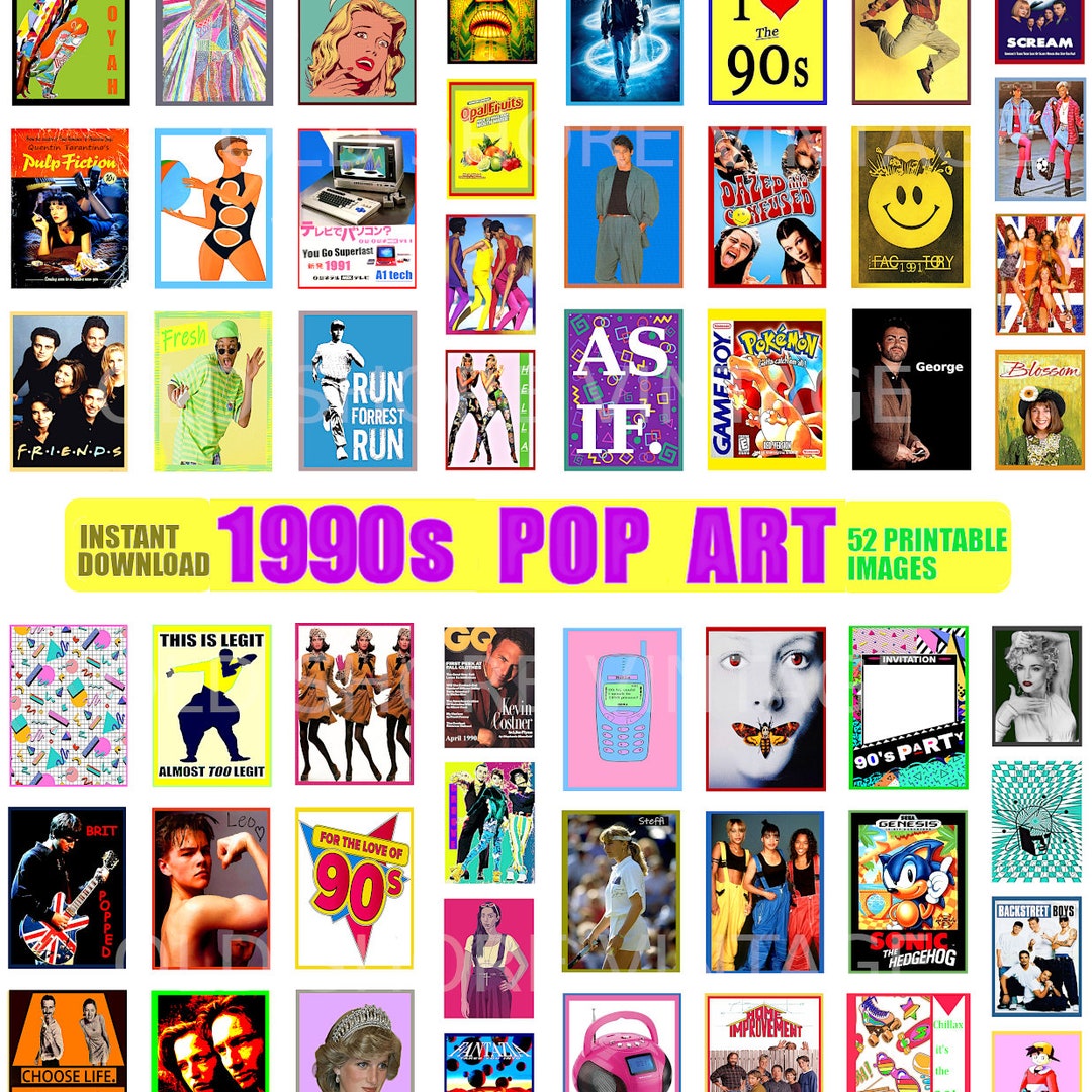 1990s Printables Pop Art Images Instant Download 1990s Scrapbook ...