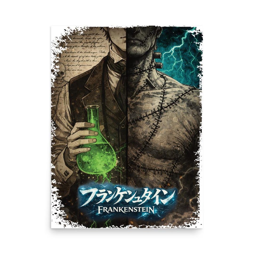 Frankenstein Poster – Mary Shelley Gothic Horror Wall Art, Classic ...