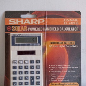 Sharp Solar Powered Calculator Elsi Mate El-240hb - in Original ...