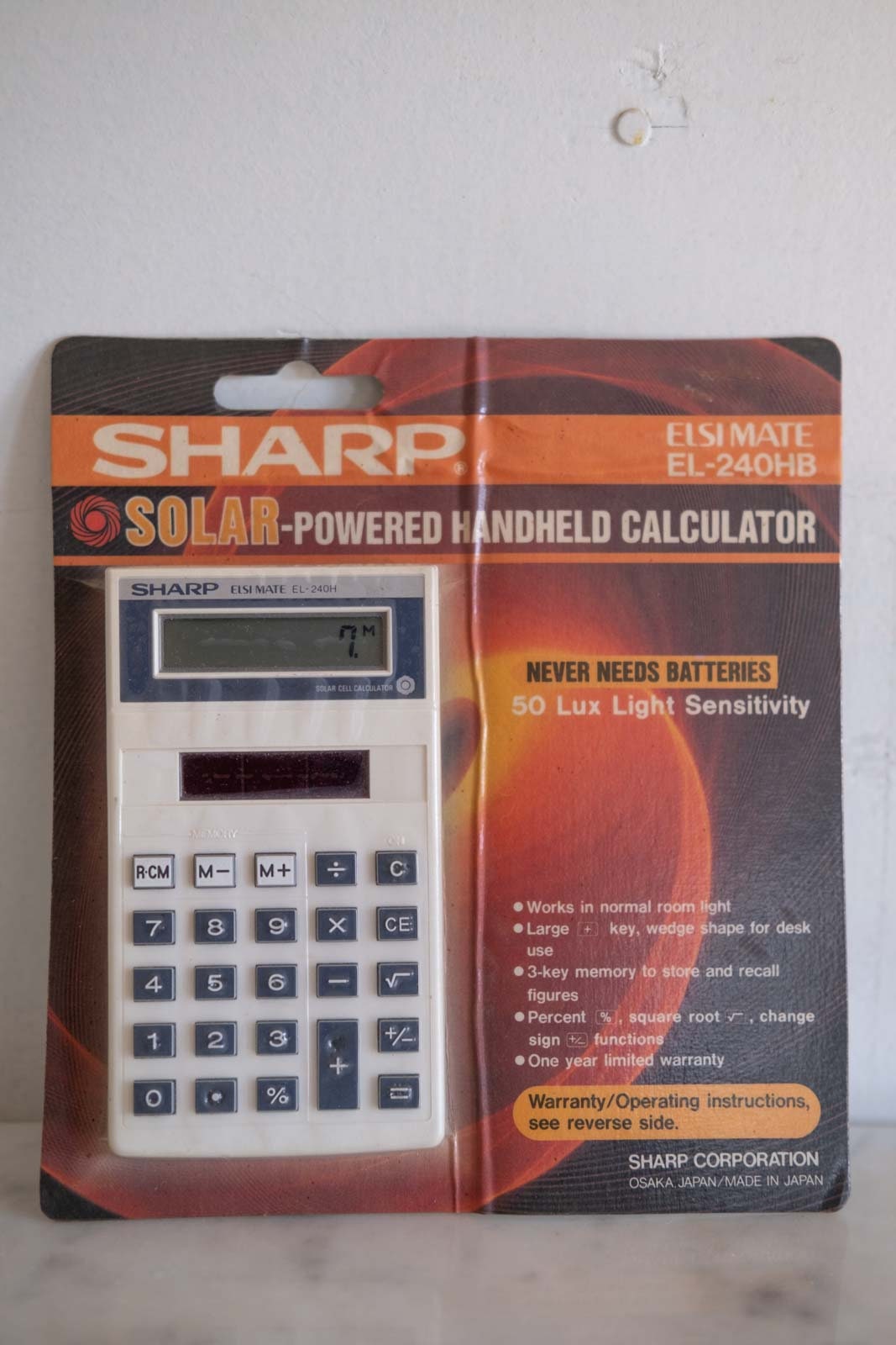 Sharp Solar Powered Calculator Elsi Mate El-240hb - in Original ...