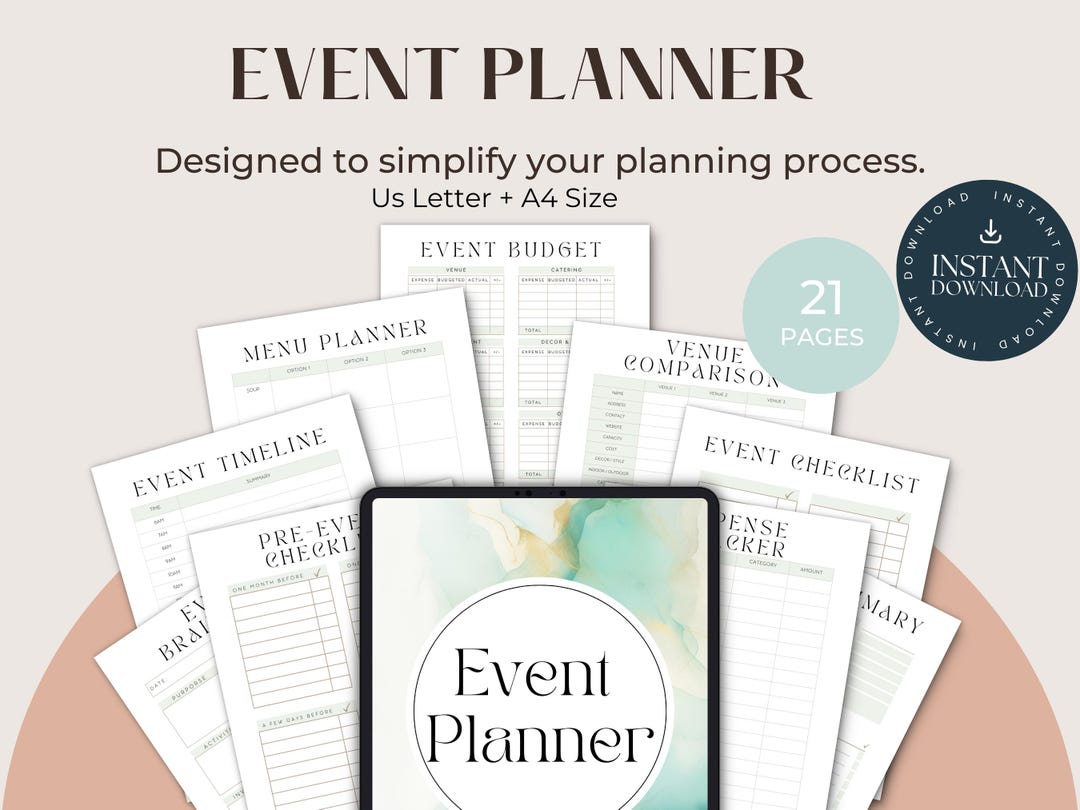 Event Planner PDF, Instant Download | Digital Event Planning Organizer ...