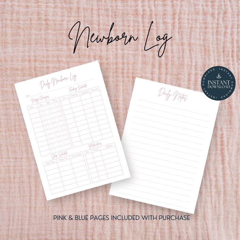 Baby Daily Care Tracker, Printable PDF, Newborn Log, Infant Log, Nappy ...