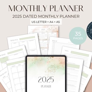 2025 Planner 2025 Monthly Planner Two-page Spread 2025 Printable ...