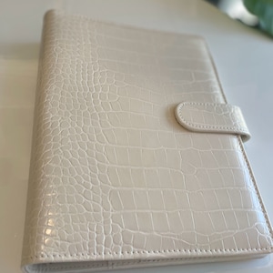 A5 Croc Planner 100% Vegan Leather 6 Rings White - Etsy