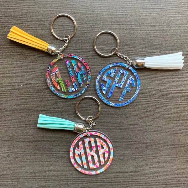 Monogram Keychain - Etsy
