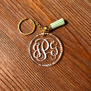 Monogram Keychain/acrylic Keychain/monogram Key Chain/acrylic - Etsy