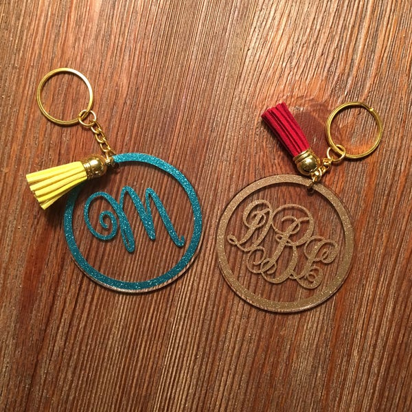 Monogram Keychain - Etsy