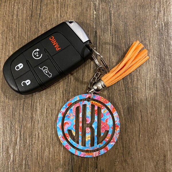 Monogram Keychain - Etsy